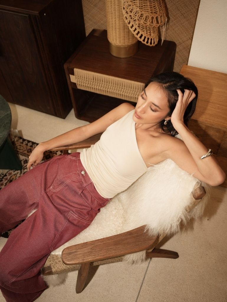 Liv One Shoulder Top Bone – SAINT X SINNER